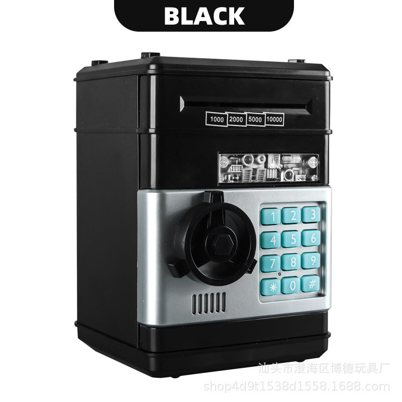 Домик-копилка "Мультяшная коробка", черный, для детей