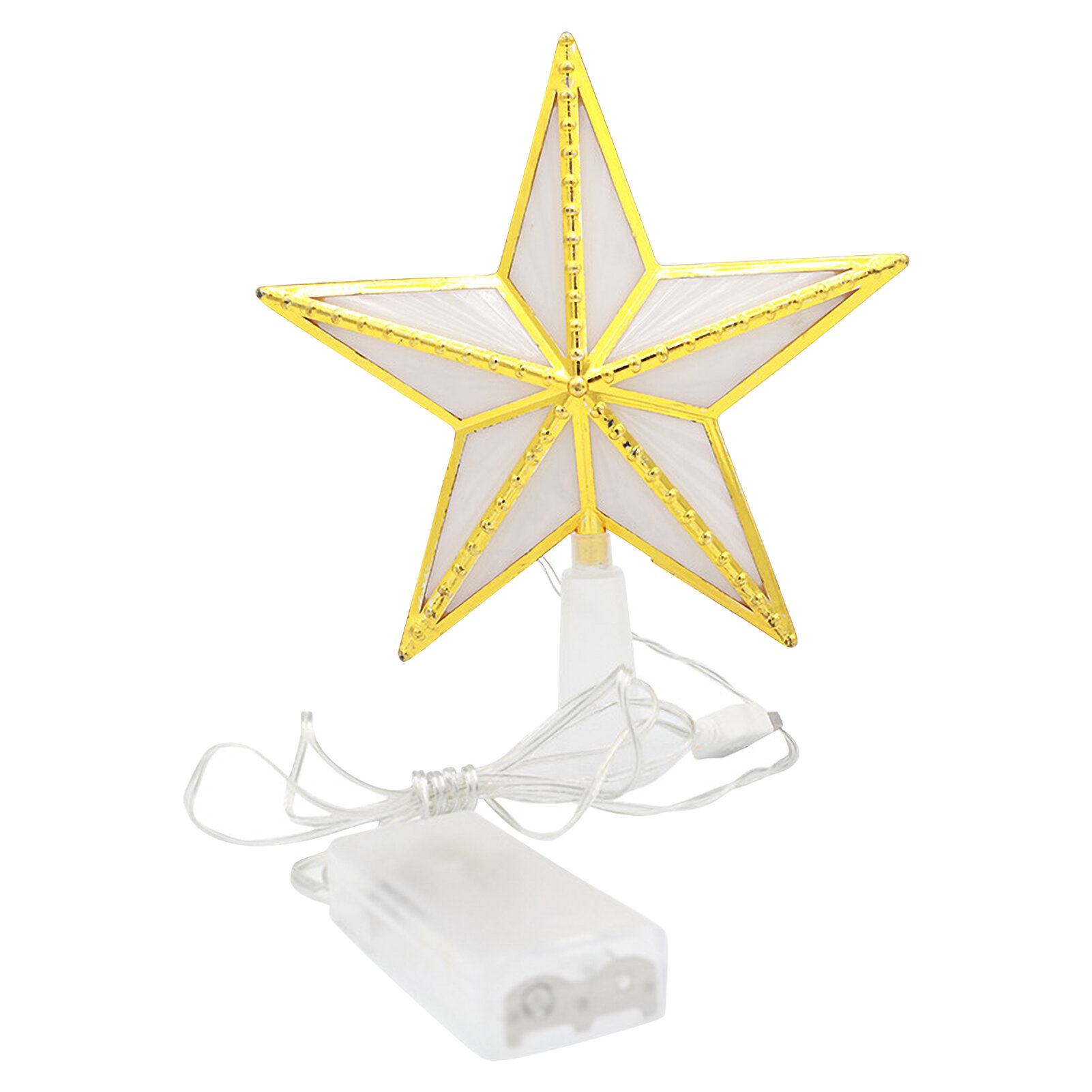Christmas Tree Topper Ornaments for Xmas Lighted Star USB & Battery Powered LED Treetop Party Decoration