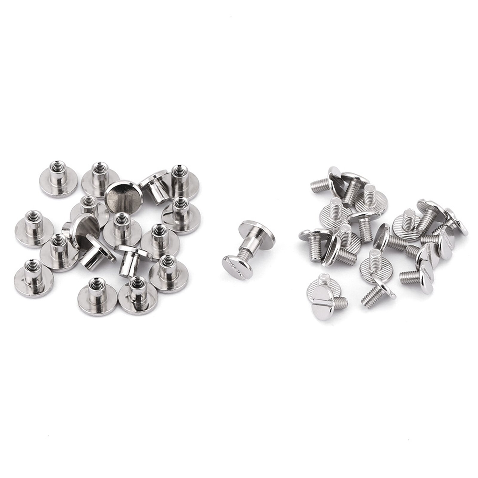 20 шт./комплект латунных резьбовых гаек с плоской головкой, заклепок, винтов для ремонта кожи (6,5 мм)