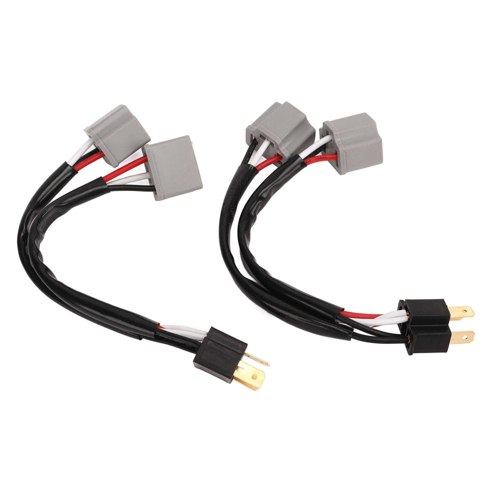 2Pcs 9003 H4 Headlights Wiring Harness Socket Adapter Male to Female 2 Way Splitter Wires для Truck Pickup LED Cable Plug PVC + Nylon Headlight Splitter Wire 18 AWG