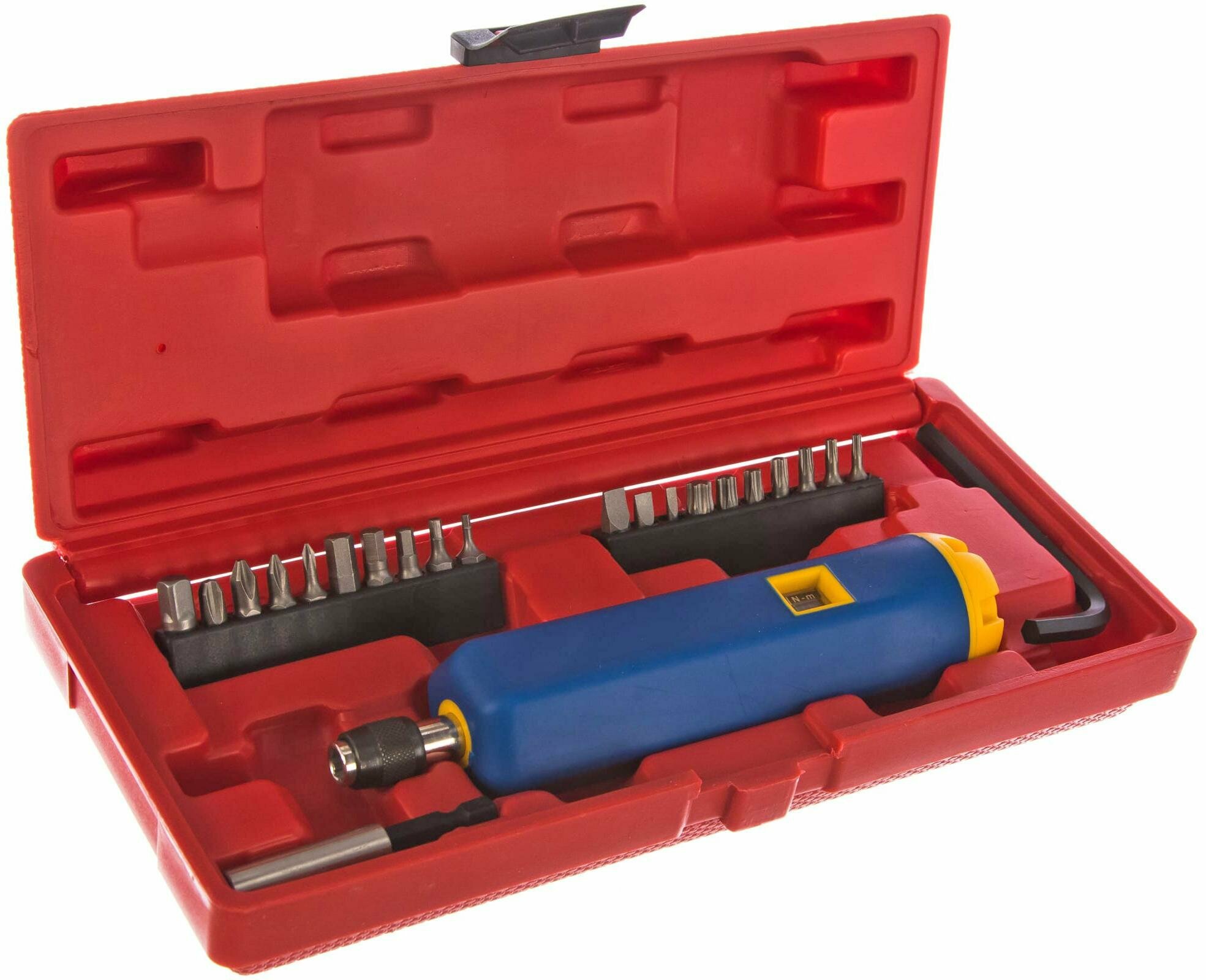 JTC-4625A Отвертка динамометрическая 1/4" 2-10 Нм с набором бит и адаптеров