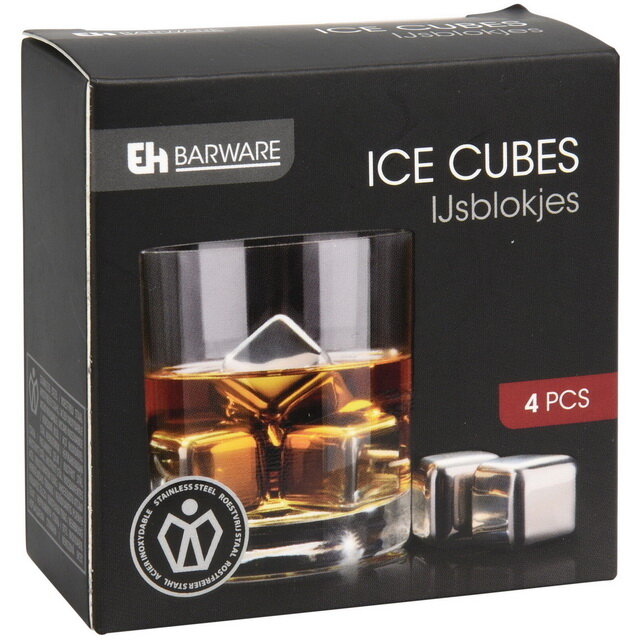 Металлические кубики для охлаждения напитков, 4 шт, сталь, Koopman, 101001630