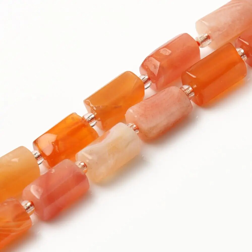 Бусины GMB724 из агата, кварца, лазурита, тигрового глаза, кунцита, 7.5 дюйма Оранжевый, agate