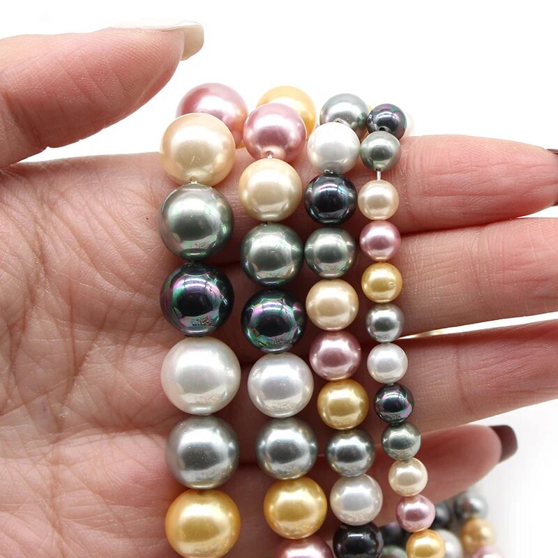 Жемчуг натуральный белый желтый круглый Youth Cadence 6mm approx 64beads