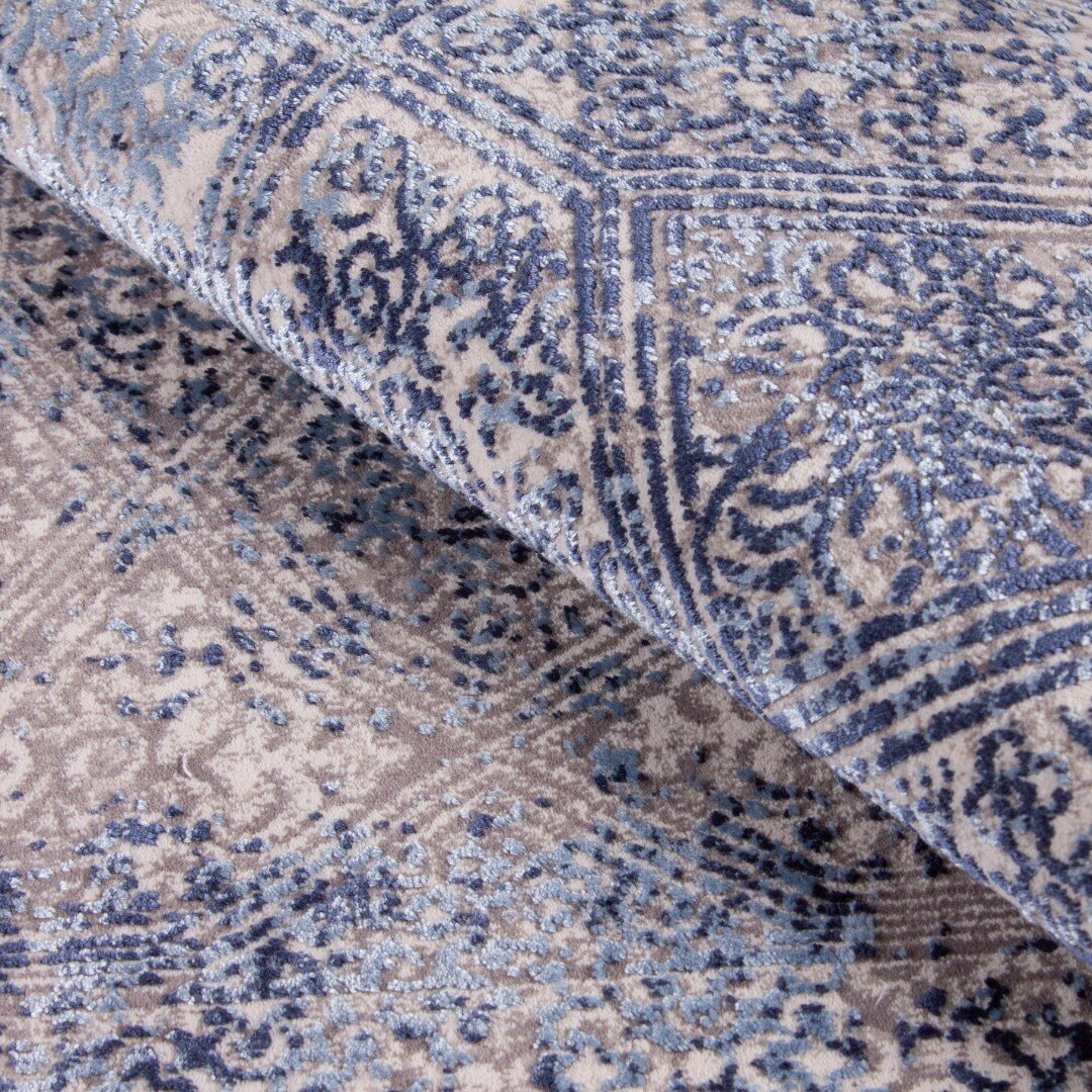 Ковер, Прямой, Серый, Бежевый, Синий, Винтаж, Классический, на пол, в гостиную, спальню, в ассортименте (80 см. на 150 см.)