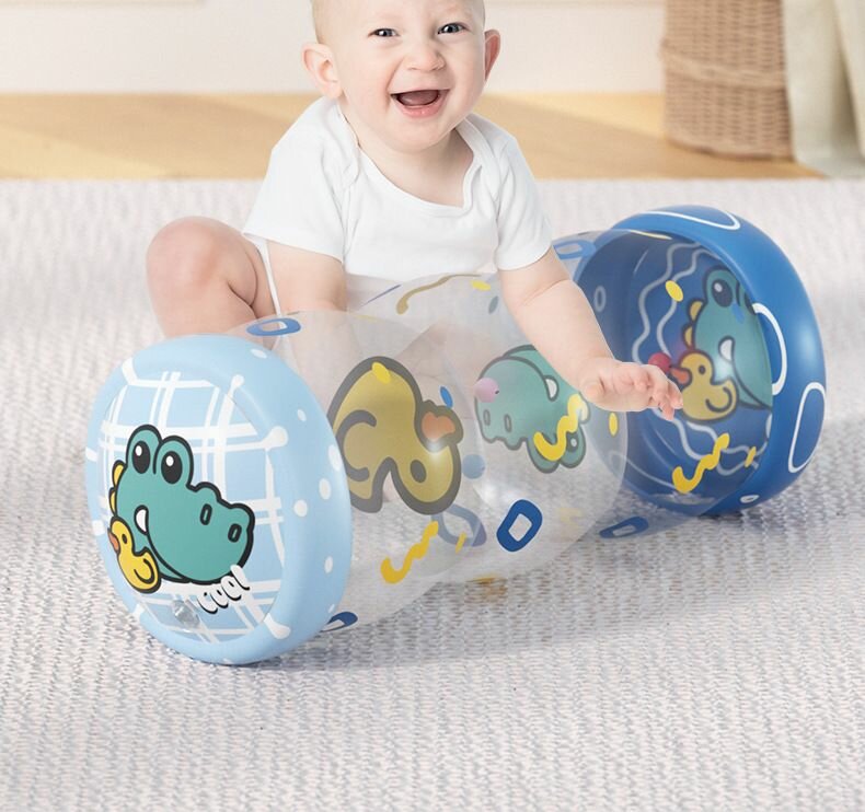 Развивающий надувной валик для малыша/ погремушка/ с шариками