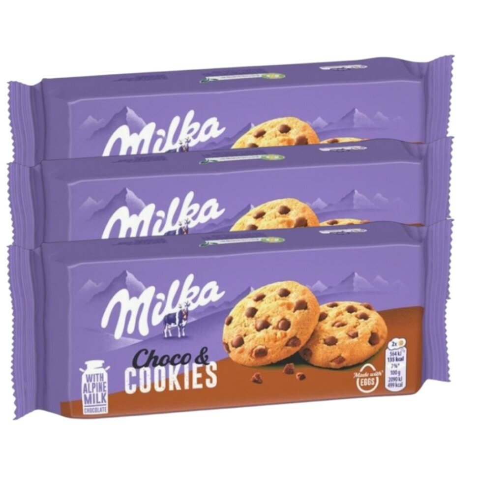 Печенье Милка Чоко с шоколадной крошкой 135 грамм 3 штуки
