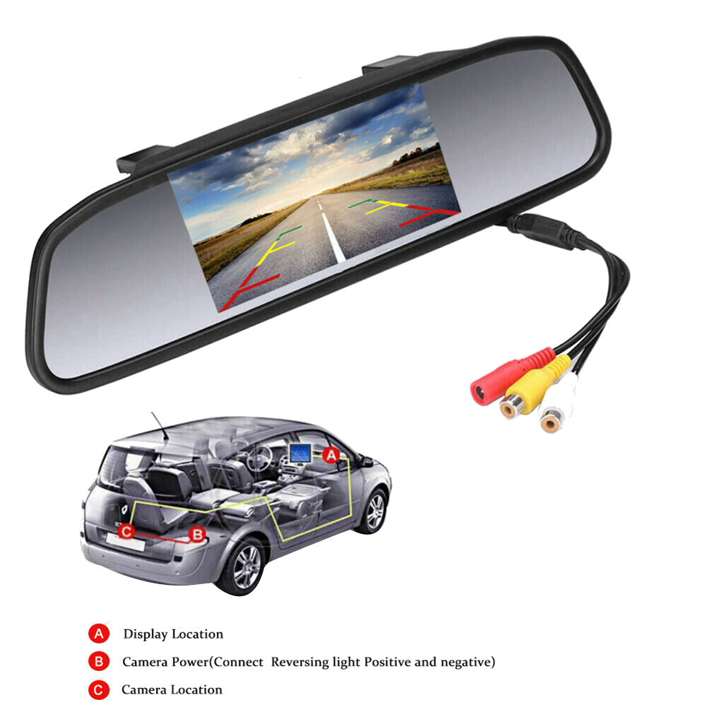 (D P Q X) 4,3-дюймовый автомобильный видеорегистратор, камера заднего вида, зеркало монитор, двухсторонний ЖК-дисплей