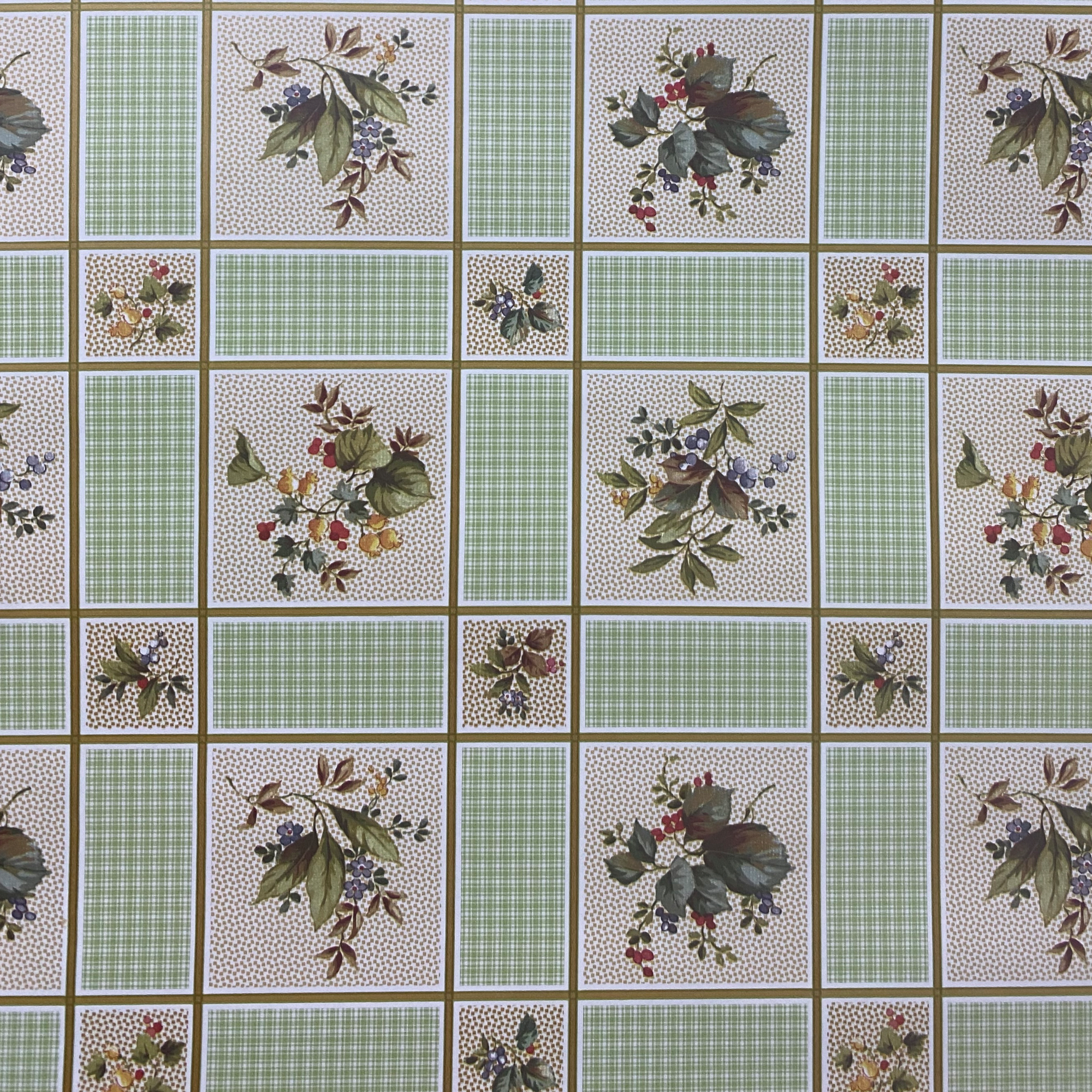 Клеенка на стол Декорама "Букеты зеленая" 140х100 см. ПВХ на нетканой основе