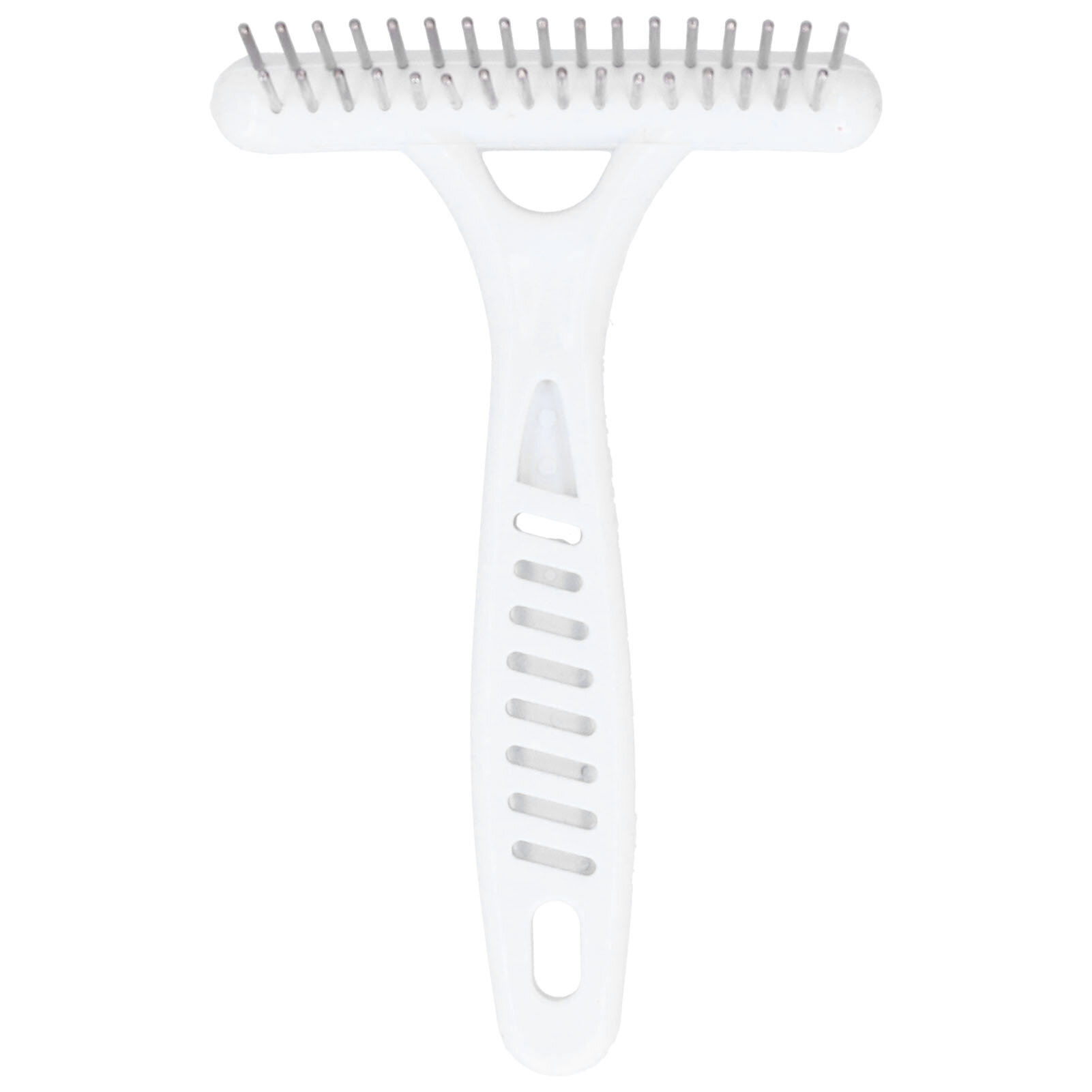 Двухрядные грабли для вычесывания шерсти собак, расческа для удаления подшерстка, инструмент для груминга и удаления шерсти животных.
