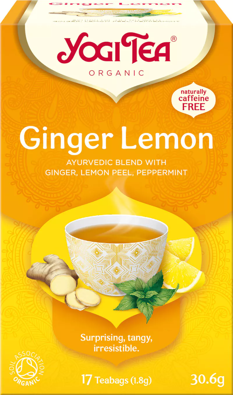 Чай в пакетиках Yogi Tea Ginger Lemon, Имбирь, Лимон, Мята перечная, 17 пакетиков