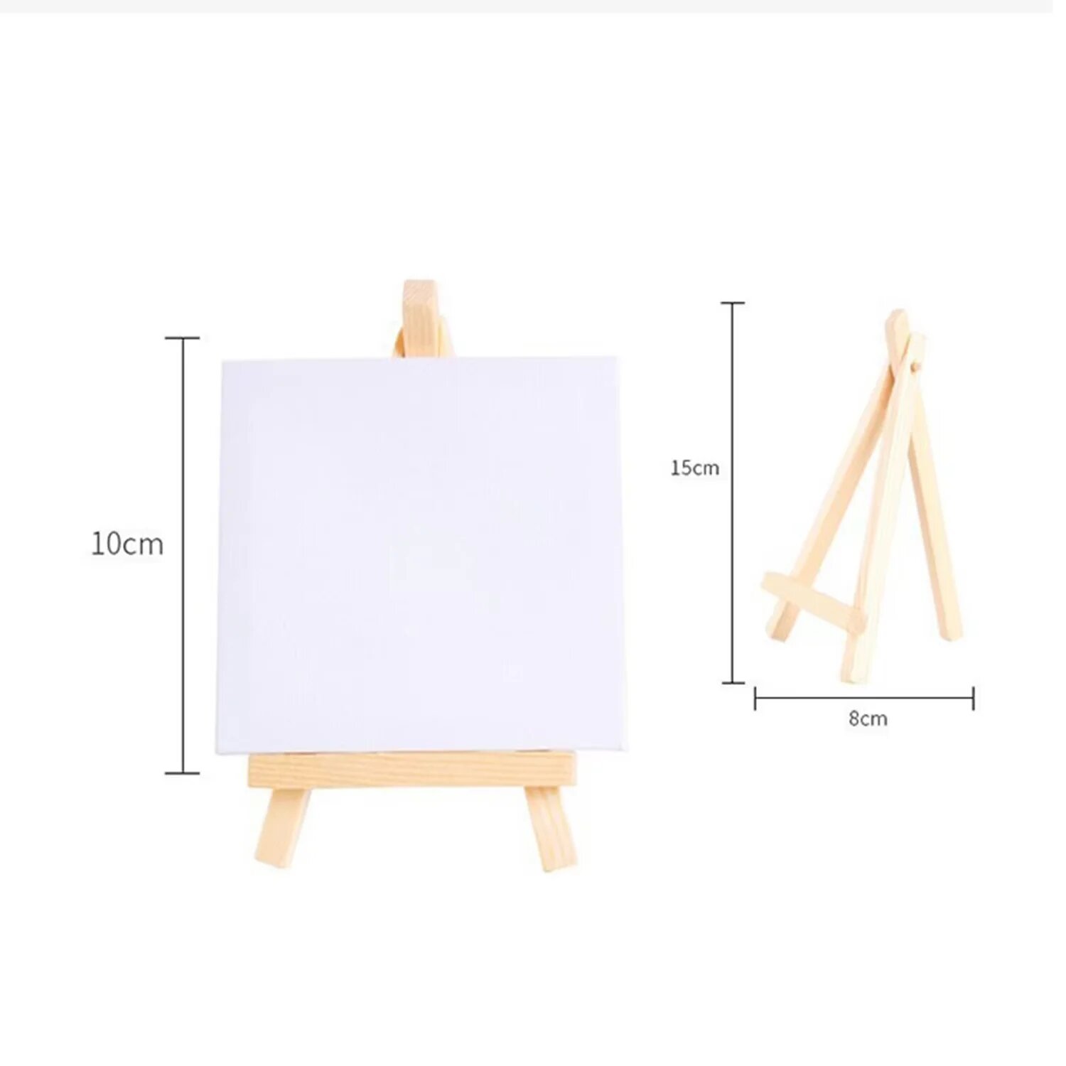 Деревянный мини-мольберт с холстом, набор для рисования
