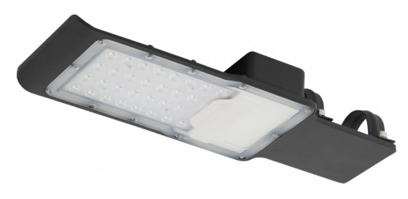 Светильник уличный ЭРА SPP-503-0-50K-150 консольный, светодиодный, в алюминиевом корпусе, с рассеивателем, мощностью 150Вт, КСС Ш-с DOB-SMD, 5000К IP65 15000Лм, размером 170х65х570мм / освещение