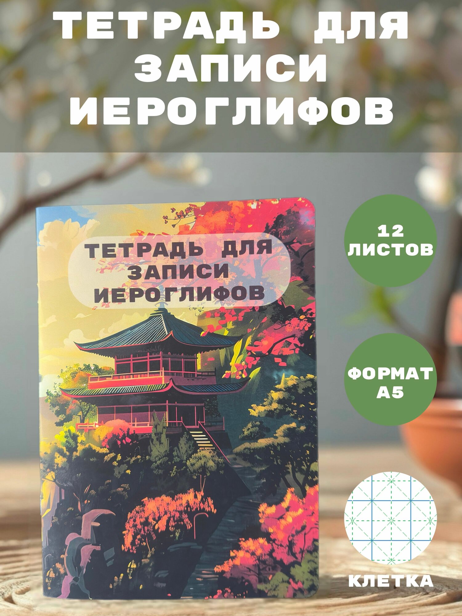 Тетрадь для записи иероглифов