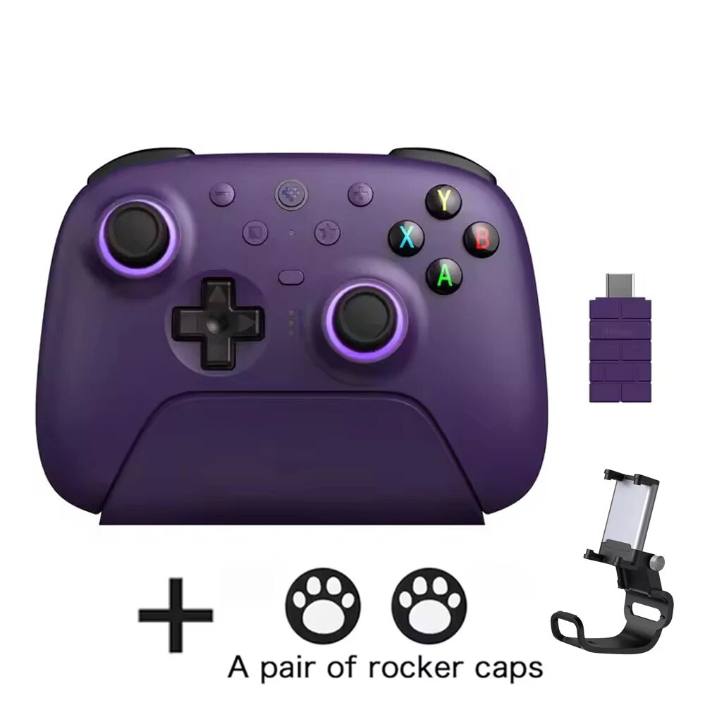 Беспроводной геймпад 8BitDo Ultimate 2, фиолетовый с клипом