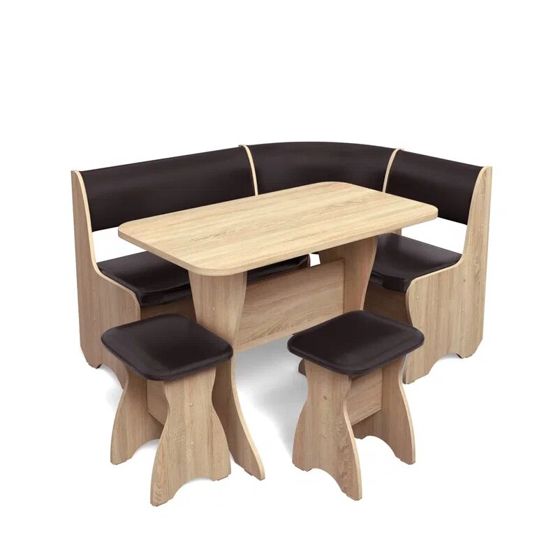 Кухонный уголок Betel Тюльпан Однотон ДУБ сонома, Б. умбер Размеры: Высота 800мм Глубина 980мм Ширина 1330мм