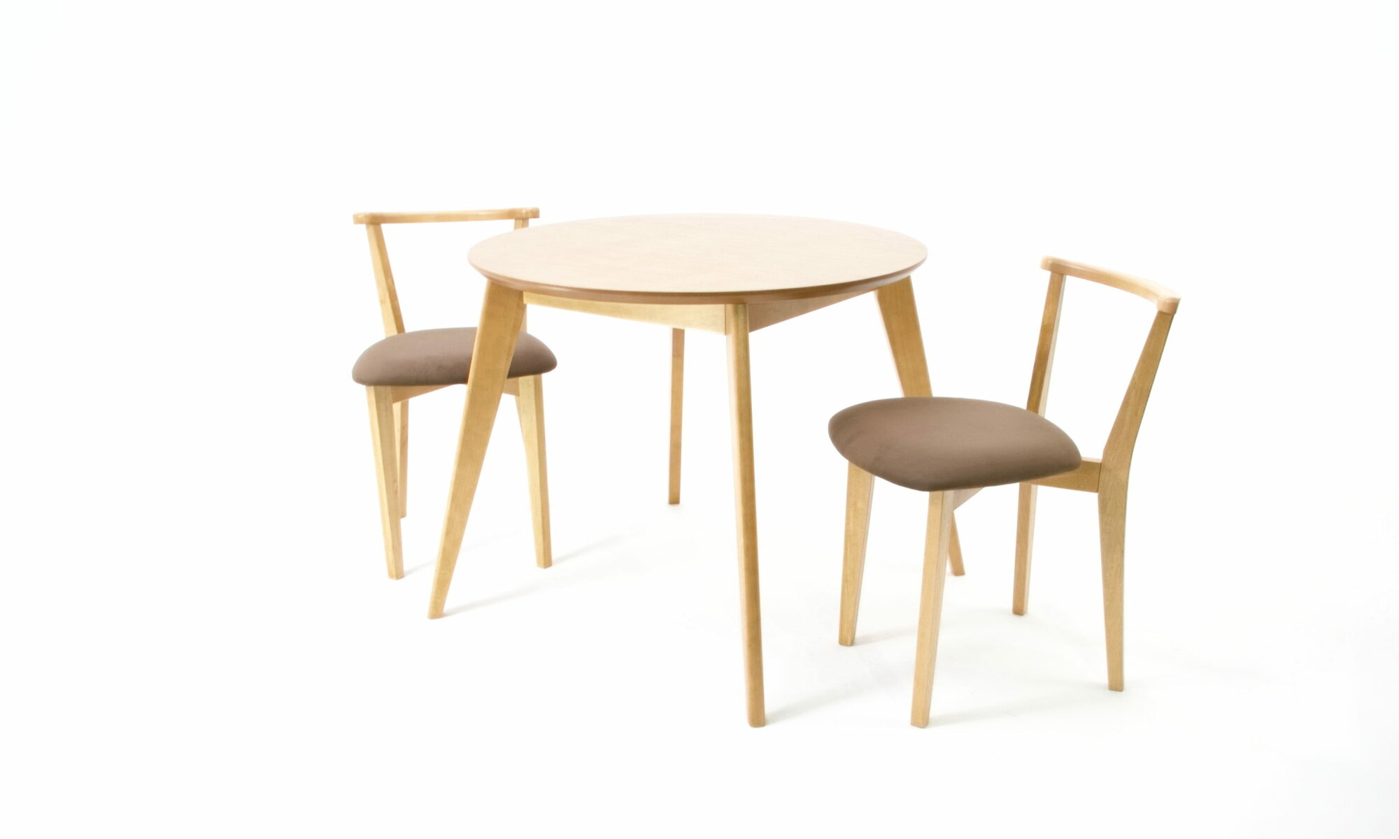 Стол ZiP-mebel Сканди К 100 со стульями Франк Натур/Велюр Коричневый