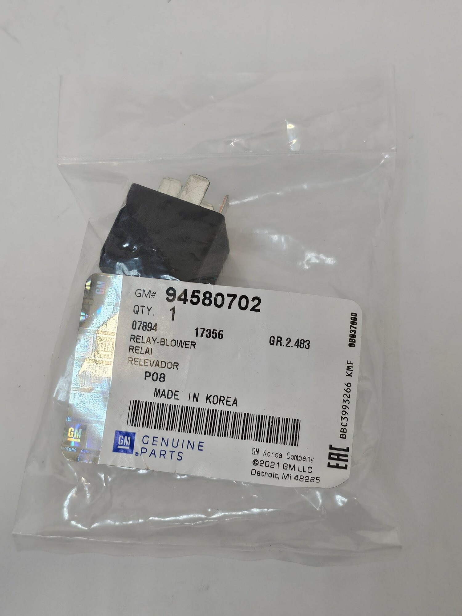 Реле 4-конт бензонасоса Genuine parts 94580702