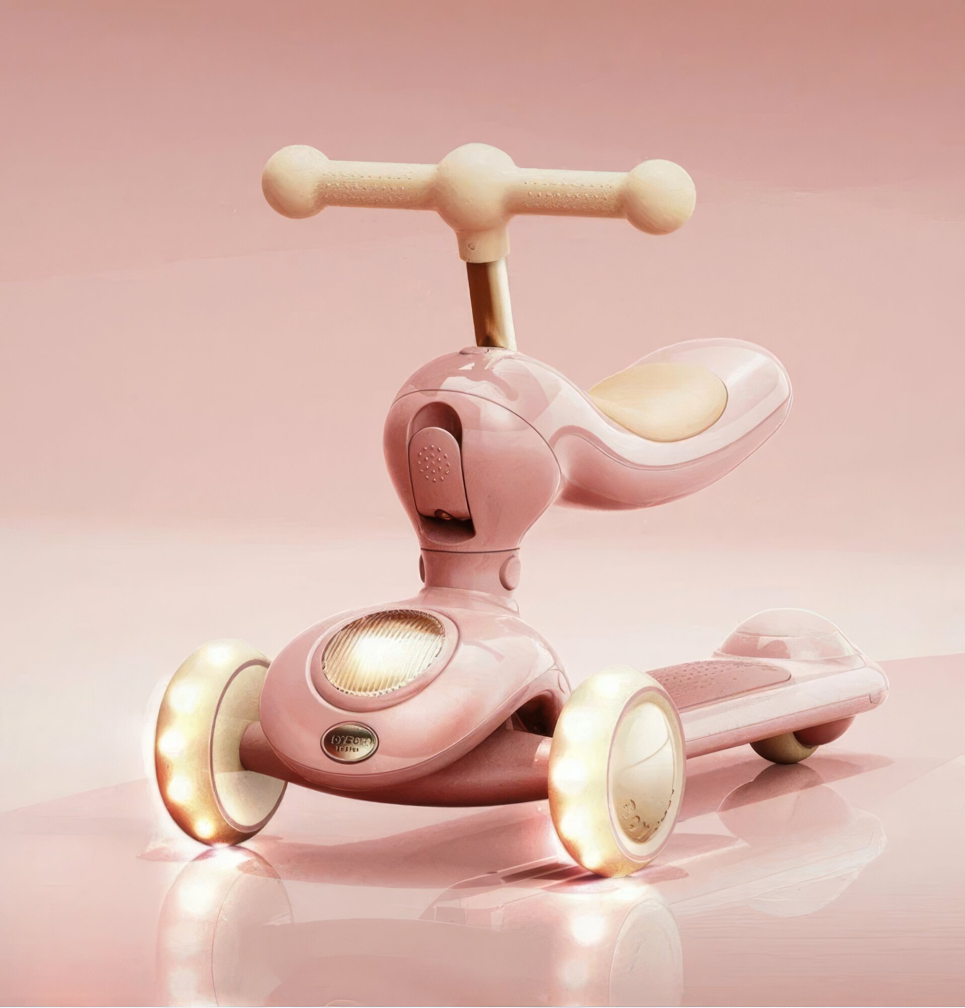 Самокат-беговел детский Zoy Zoii, максимальная комплектация, трансформер, 5 в 1, цвет - розовый, от 7 мес до 6 лет