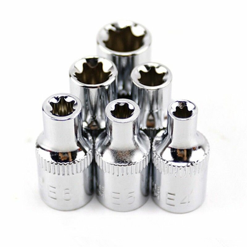 OZ-HMHG-Набор из 6 головок Torx Star Female Bit E E4 E5 E6 E7 E8 E10, ручные инструменты, набор торцевых ключей 1/4 дюйма, адаптер для торцевых головок, инструмент для авторемонта набор бит Torx E4-E10 головки звездочка 1/4 дюйма
