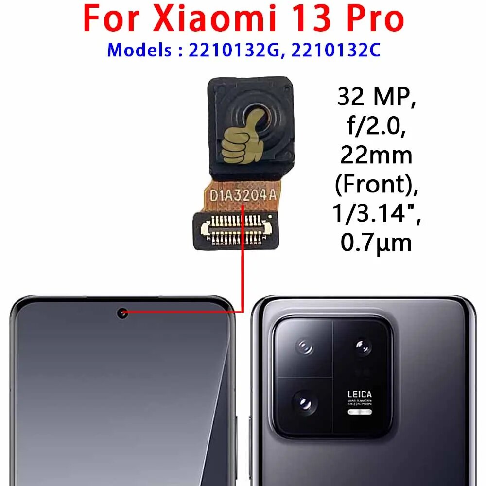 Передняя и задняя камера для Xiaomi13Pro Xiaomi13T Xiaom13TPro, модуль задней Mi 13 Pro Front