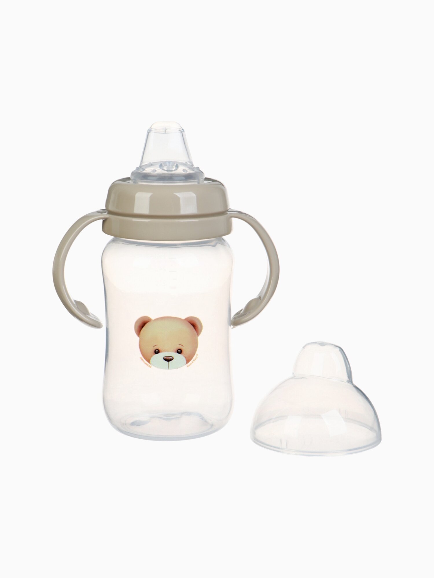 Поильник - непроливайка «Baby Bear» с силиконовым носиком, 270 мл, цвет бежевый Mum&Baby