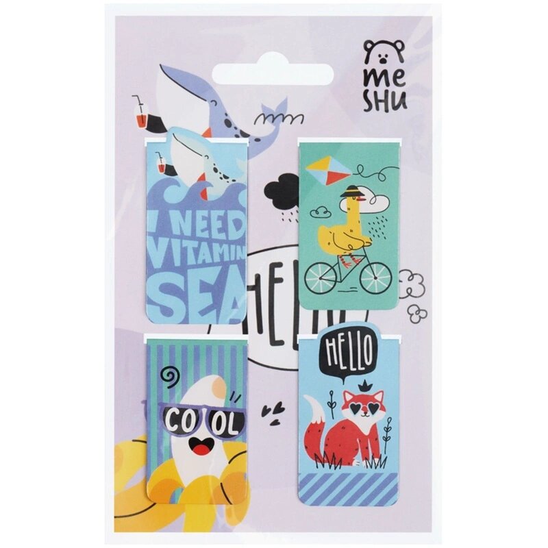 Закладки магнитные для книг, наб.4шт, MESHU Summer party, MS_46758