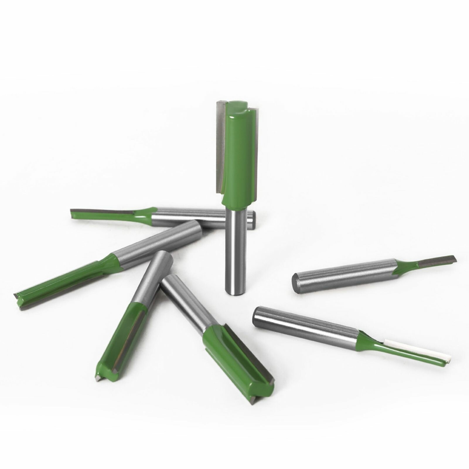 Набор из 7 фрез с хвостовиком 6 мм, двухзаходные прямые фрезы для деревообработки с диаметром лезвия 3, 4, 5, 6, 8, 10, 12 мм