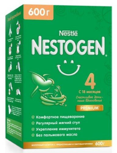 Nestogen 4 сухой напиток молочный детское молочко с пребиотиками и лактобактериями l reuteri 600 гр