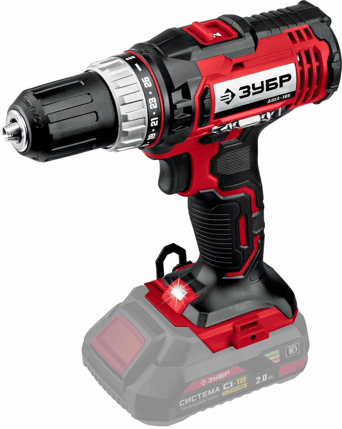 Дрель-шуруповерт ЗУБР С1-18, 18В, 40 Н м, без АКБ, быстрозажимной патрон