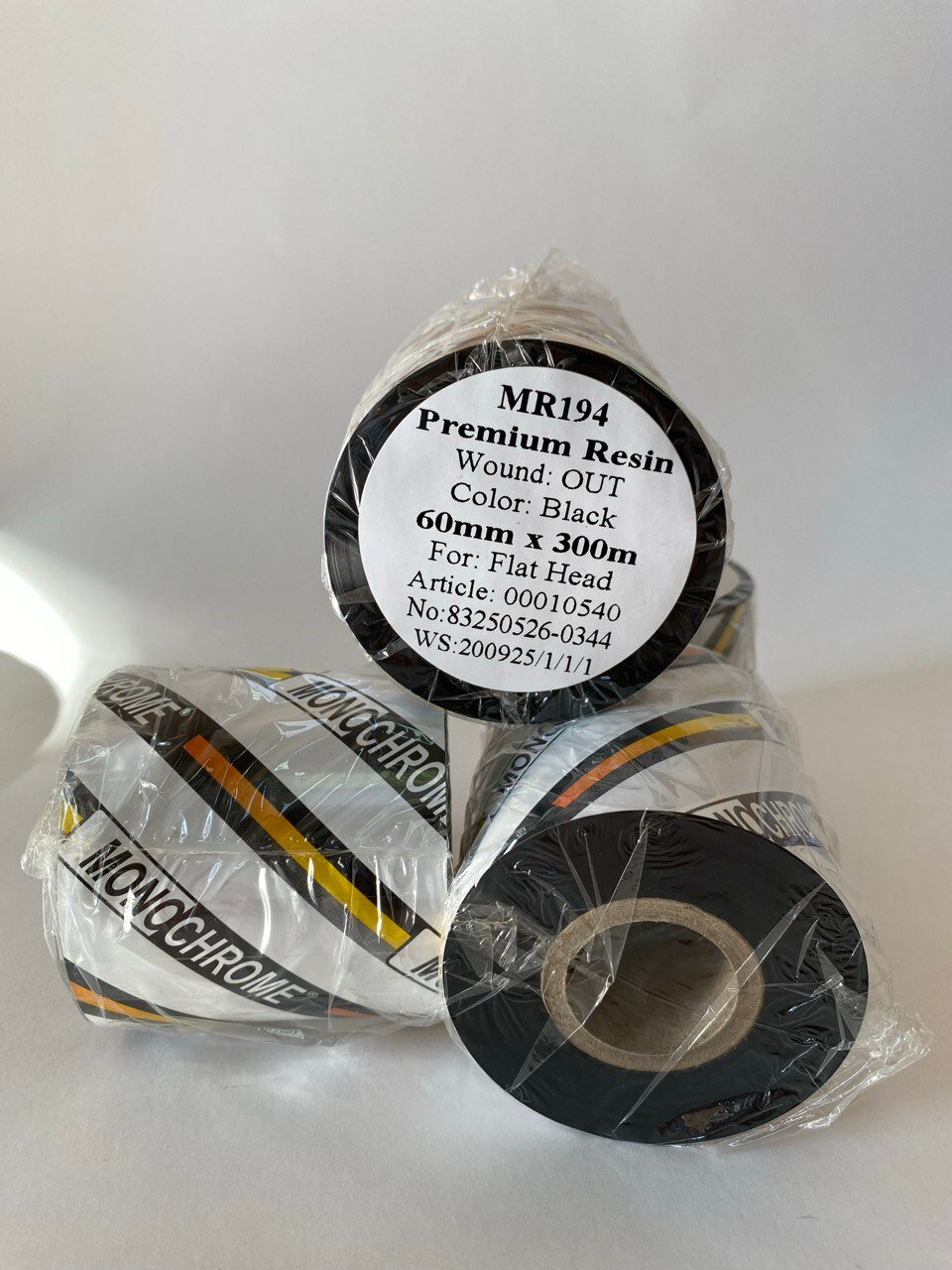 Лента термотрансферная (риббон) Monochrome MR194, 60мм х 300м, вт. 1", Resin Out, 1 рулон