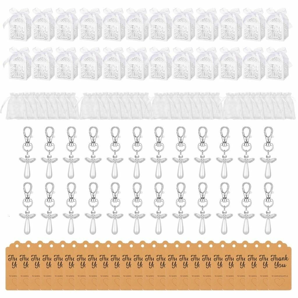 1 набор из 24 штук, брелок-подвеска с ангелом-хранителем, подарок для вечеринки в честь дня благодарения-Коробка конфет Angel, благодарственных открыток A