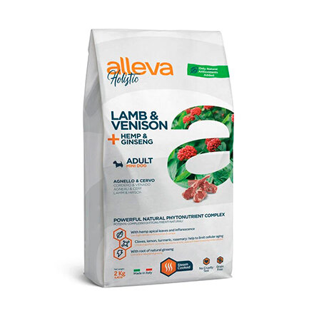 Сухой корм Аллева для собак Мелких пород Ягненок Оленина Конопля Женьшень 2 кг