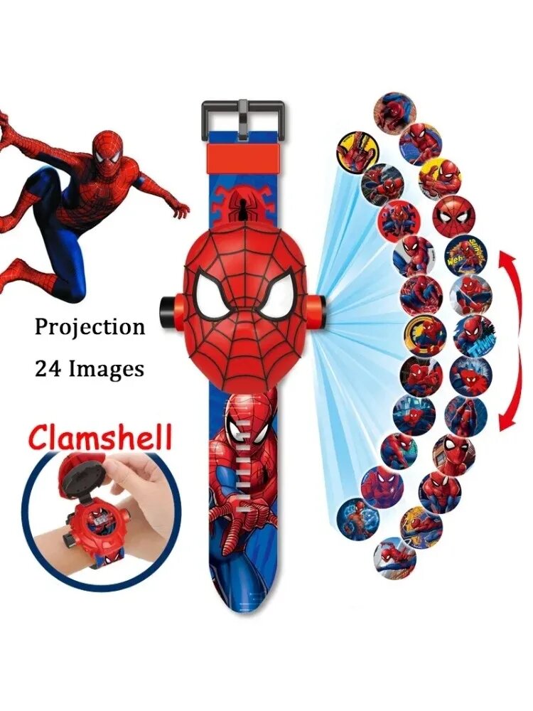 Hasbro Аниме часы Marvel Spiderman Ironman Hulk Красный, A