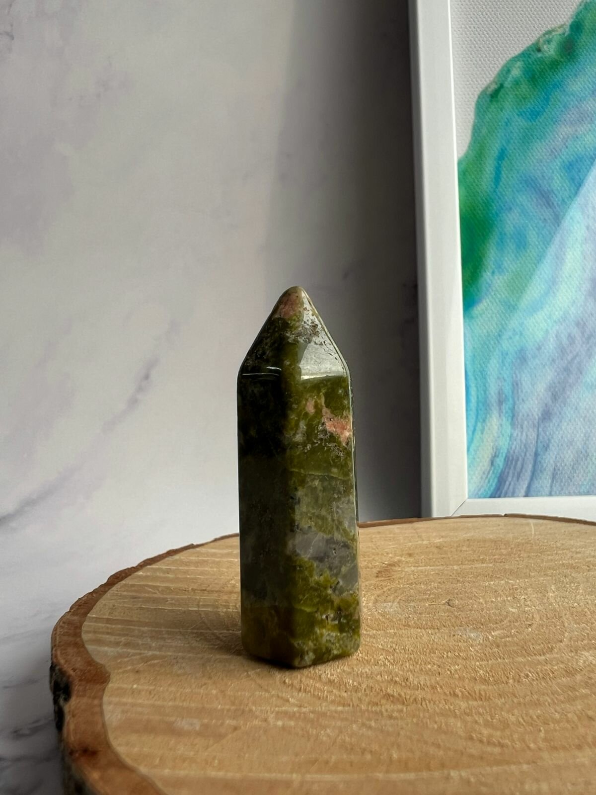 Кристалл Унакит, минерал 37-40 мм.