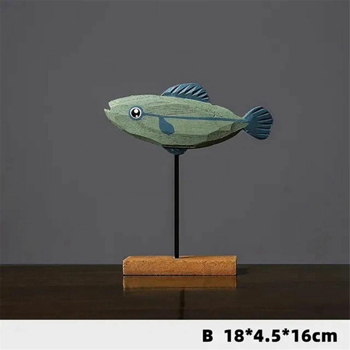 Деревянная статуэтка рыбы, скандинавские украшения для дома, скульптура рыбы, украшения A-DKD-CJ0904