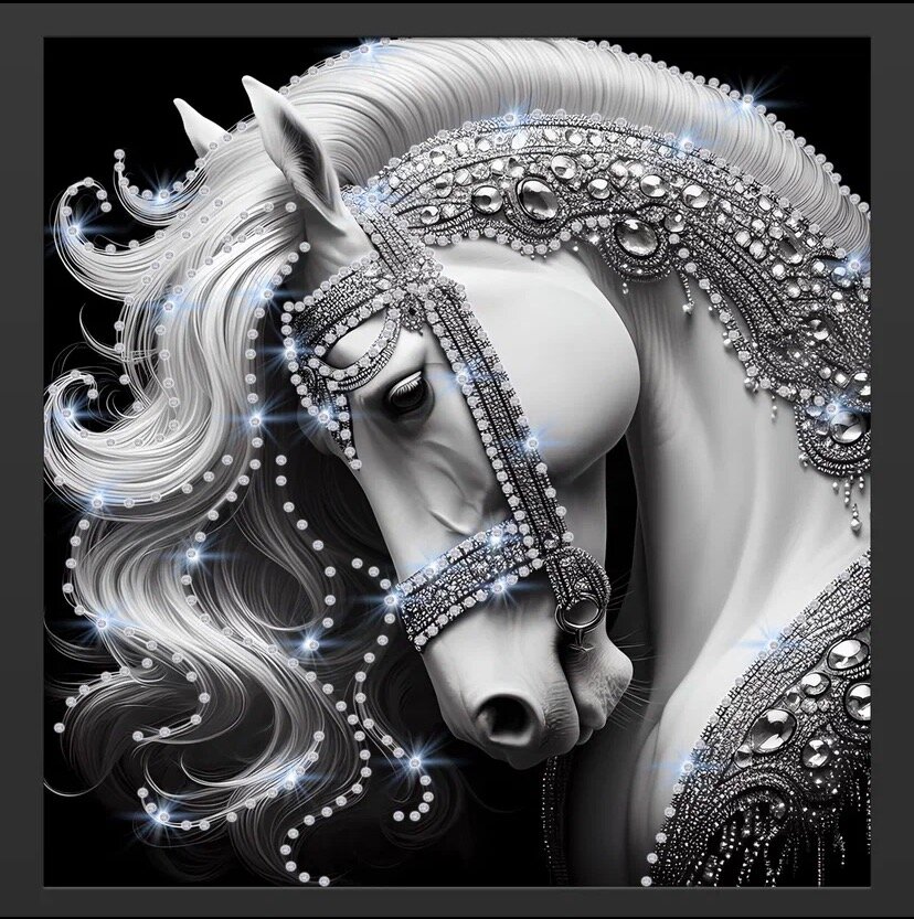 Картина «Безмолвная роскошь» с кристаллами Swarovski, 20x20 см