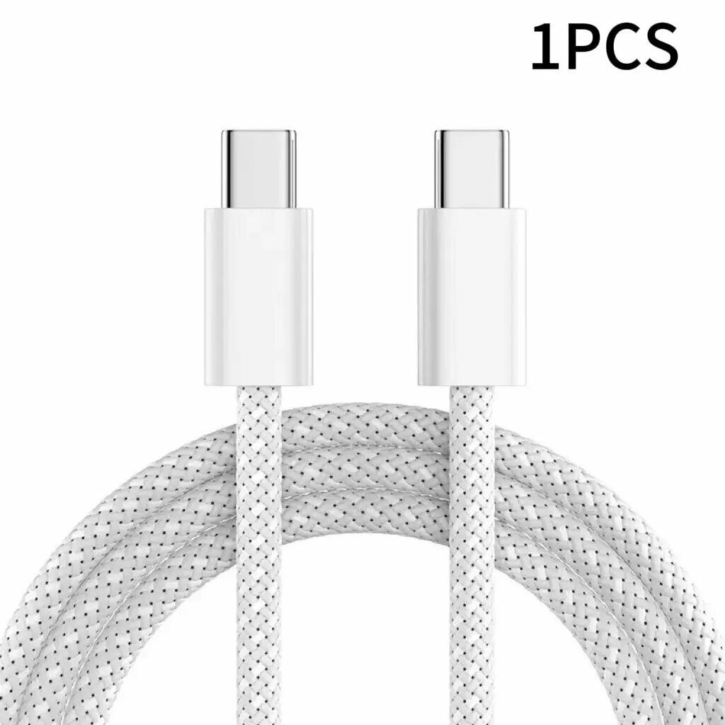 1PCS Белый кабель USB-C к USB-C