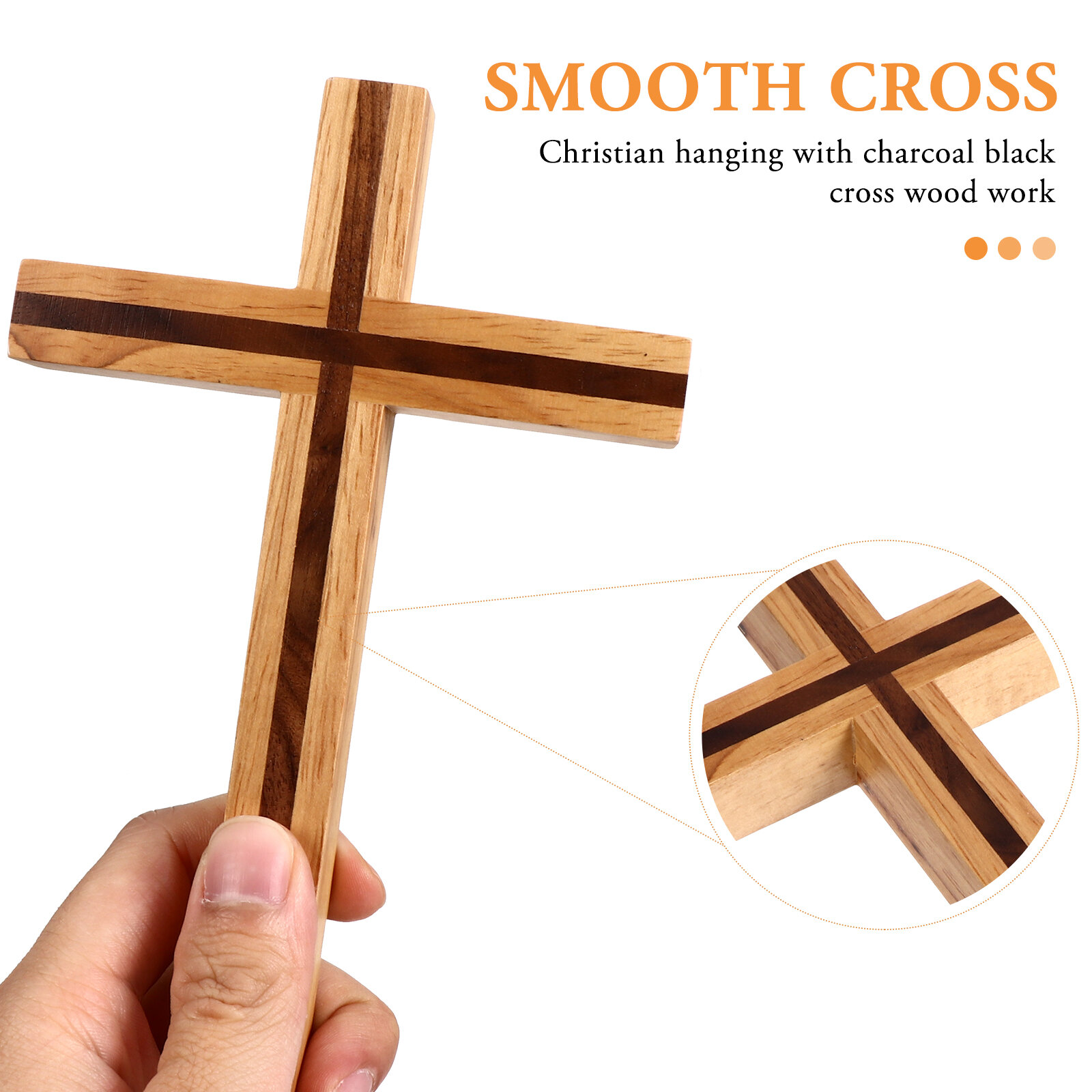 Деревянный декоративный крест из массива, висячий элемент для домашнего интерьера