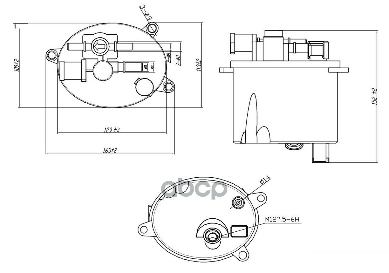 Фильтр топливный CITROEN C5/C-Crosser 2007->, LAND ROVER Freelander 2006->, PEUGEOT 407/607/4007 2006->, MITSUBISHI Outlander.