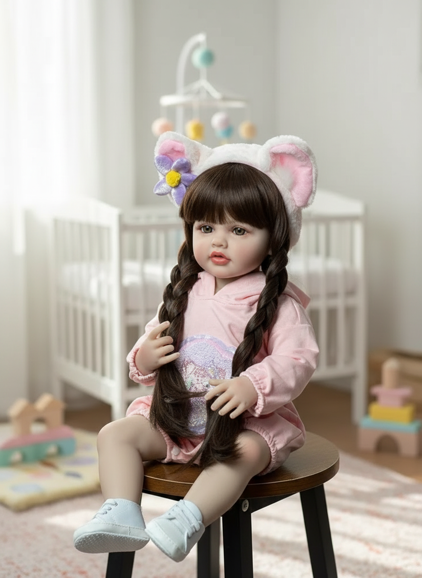 Кукла "Baby-8", мягкая, силиконовая, бежевая, 55см, с одеждой, пустышкой, бутылкой, плюшем, свидетельством о рождении