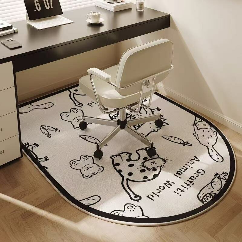 Бельгийский флисовый противоскользящий напольный коврик для спальни, кабинета, компьютерного кресла и рабочей зоны; бесшумный, износостойкий, доступен в нескольких цветах; 120*90 см.