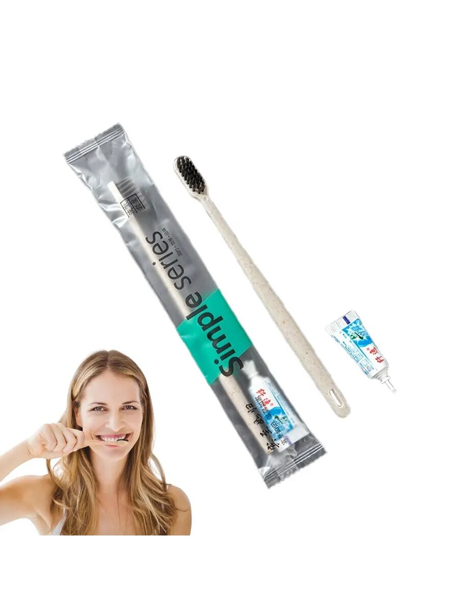 Набор одноразовых зубных щеток включает зубную пасту.1 шт.