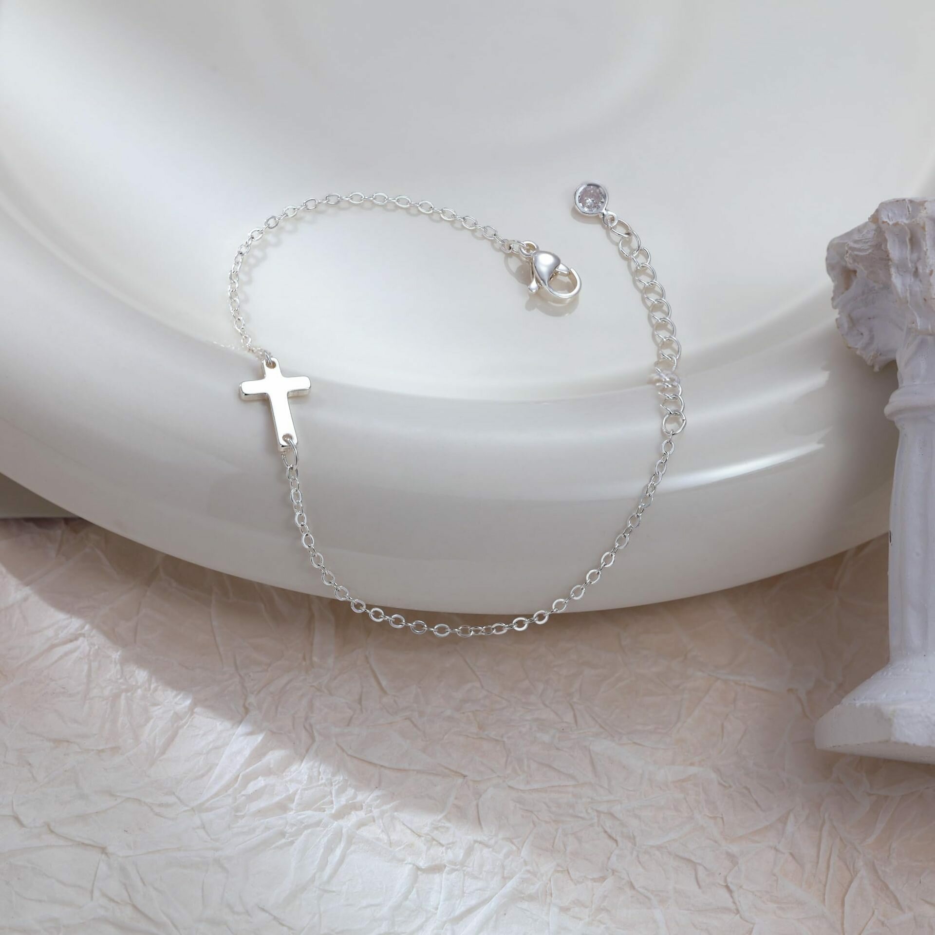 Браслет для гадания, YM Крест Циркон Серебро Причастие Благословение