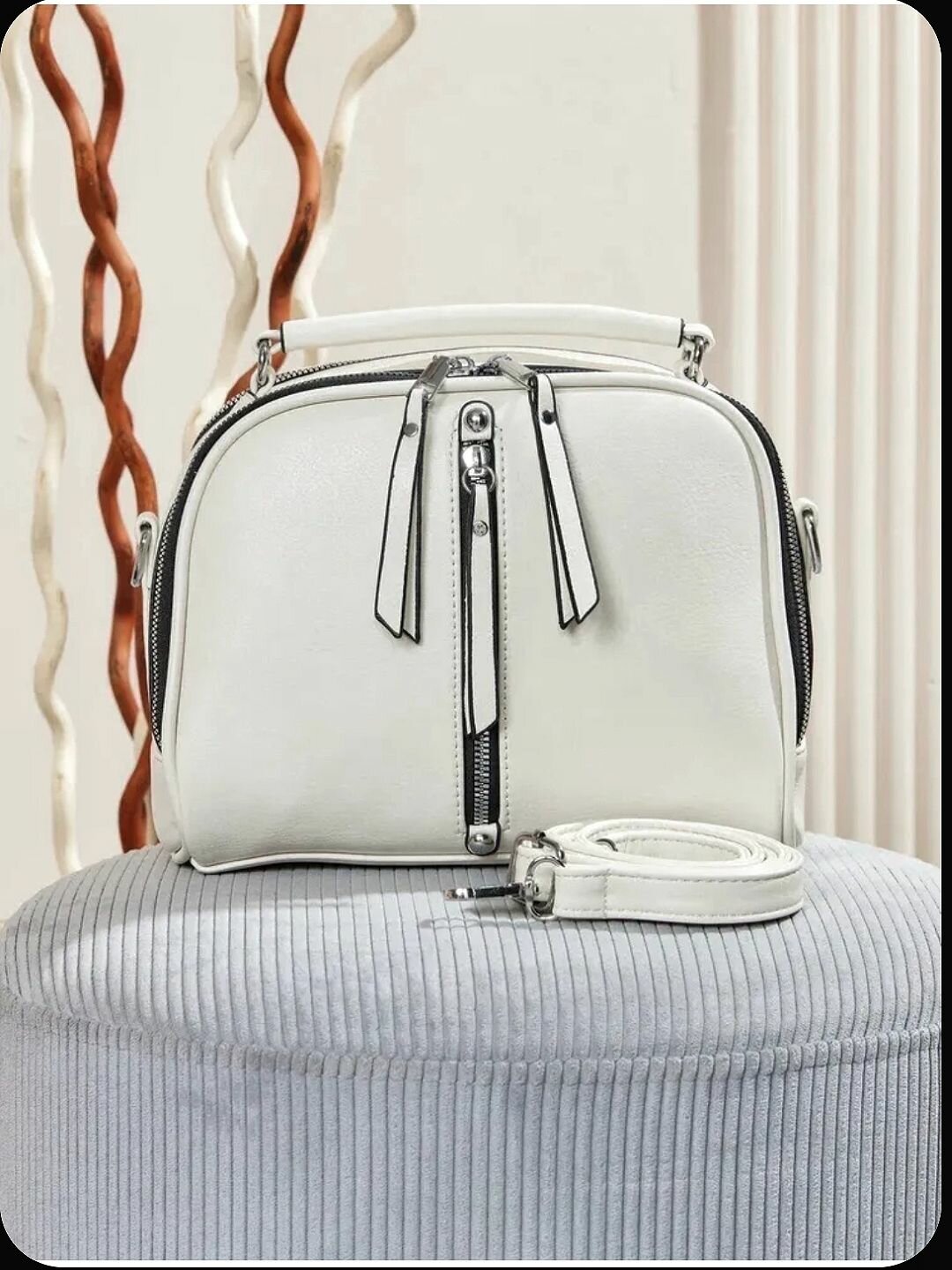 Сумка кросс-боди , фактура гладкая, зернистая, *136-02 Pearly White — фото 1