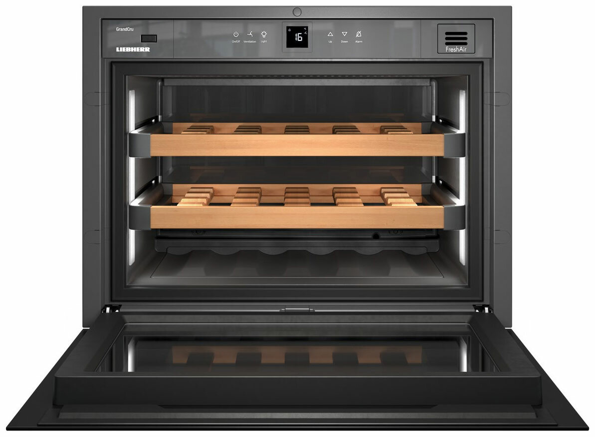 Встраиваемый винный кондиционный шкаф LIEBHERR WKEgb 582, черный