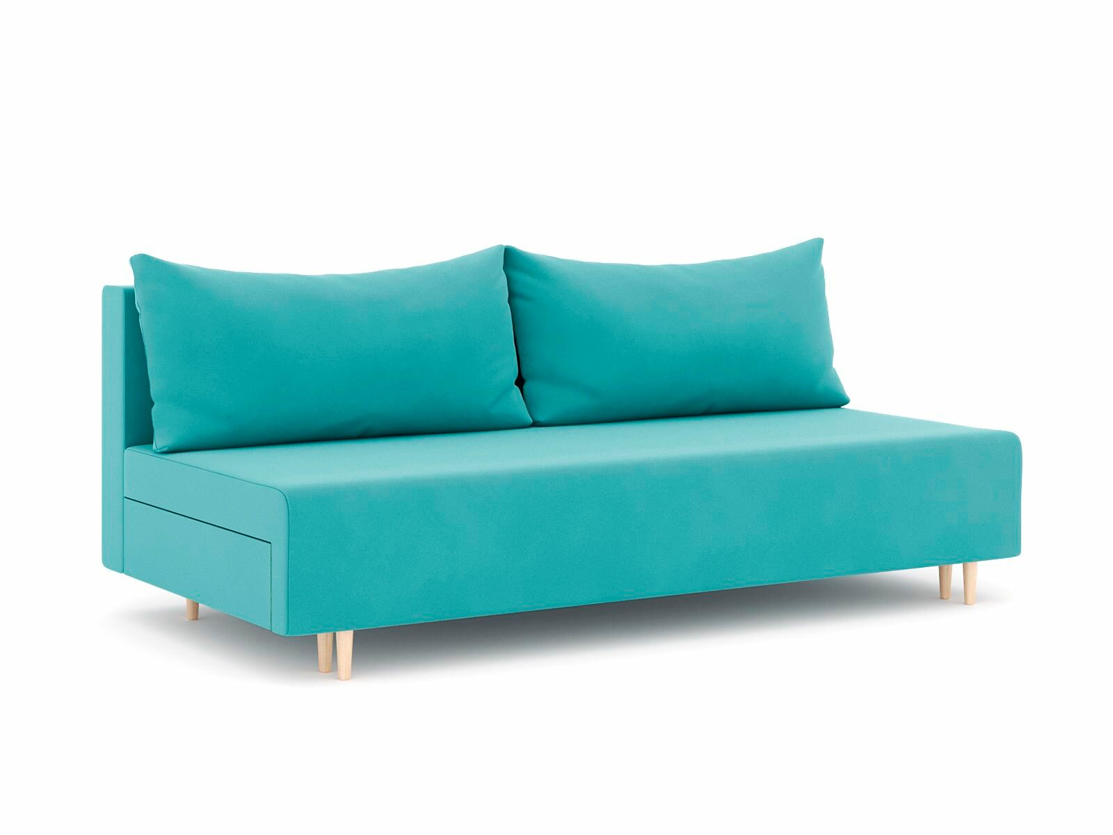 Диван - кровать Смайл без локтей, еврокнижка, 195*95*90, велюр Зара Азур 48