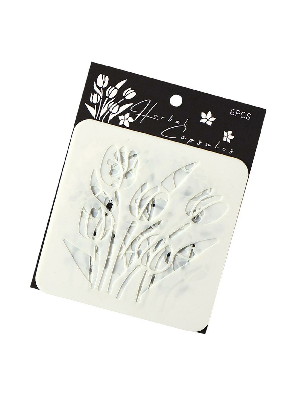 6 Шт. Шаблоны для рисования растений Трафареты цветов Трафареты для вырезок из журналов