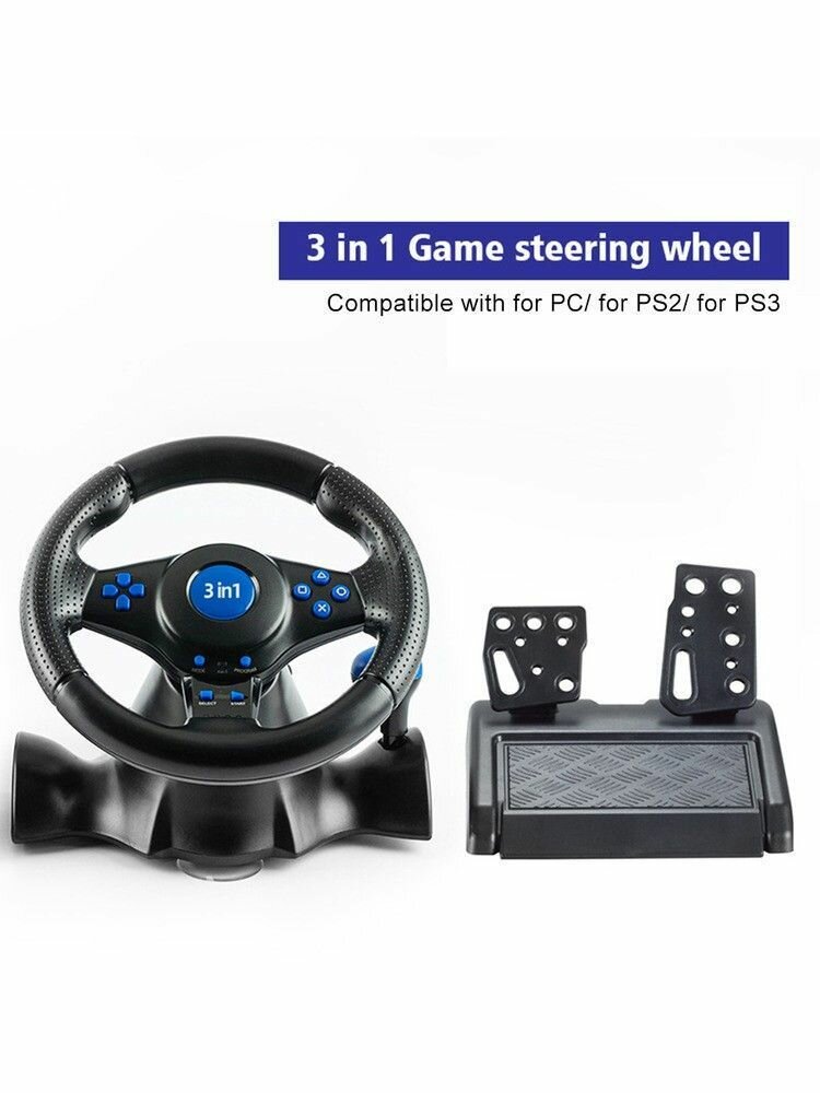 Игровой руль для мультиплатформенных систем: совместим с Switch, Xbox, Xbox 360, PS4, PS2, PS3 и PC, с вибрацией, эргономичным ABS-дизайном, компактными размерами 27*25.5*28.5CM