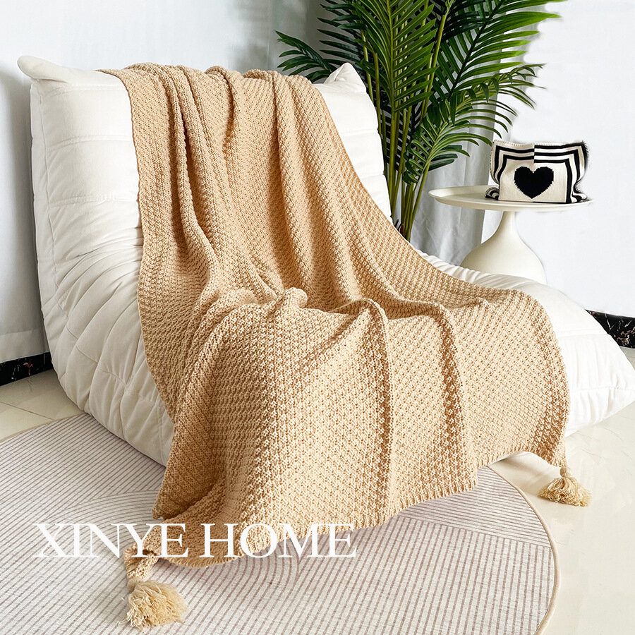 2026 Новейшая накидка на диван в скандинавском стиле, одеяло для офиса, вязаное одеяло с кисточками, шерстяное повседневное одеяло для дивана, шаль